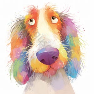 10 JPG Quirky Scribbled Dog Clip Art, Watercolor Kitten, Junk ...