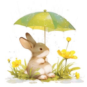 Bunny and Flower Clipart - 19 High Quality Jpgs - Digital Download ...