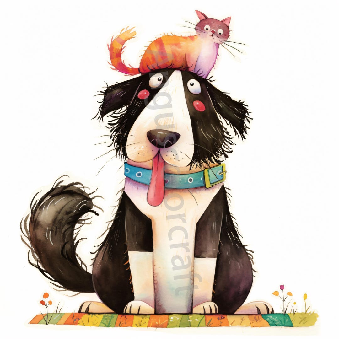 Quirky Pals Clip Art 10 High Res Watercolor Jpgs Junk Journaling ...