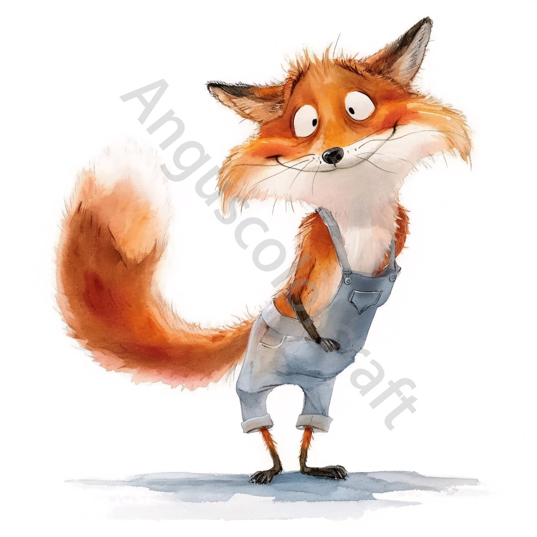 13 Jpgs Funny Fox Clipart, Commercial Use, Whimsical Ephemera ...