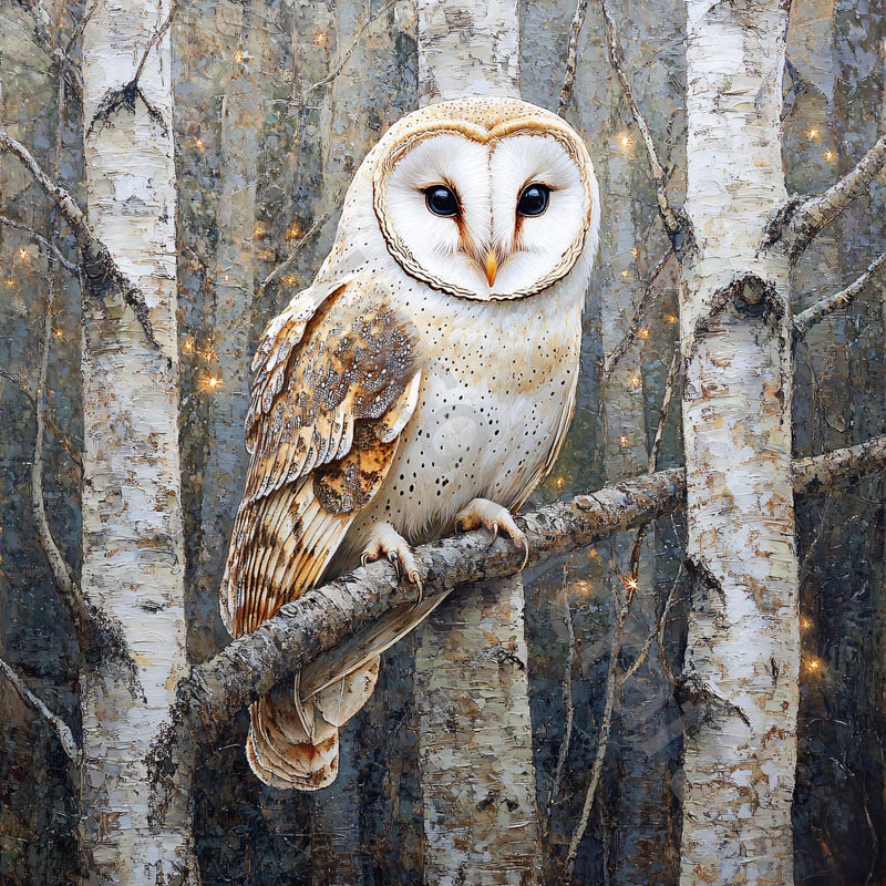 Birch Tree Owl - Etsy