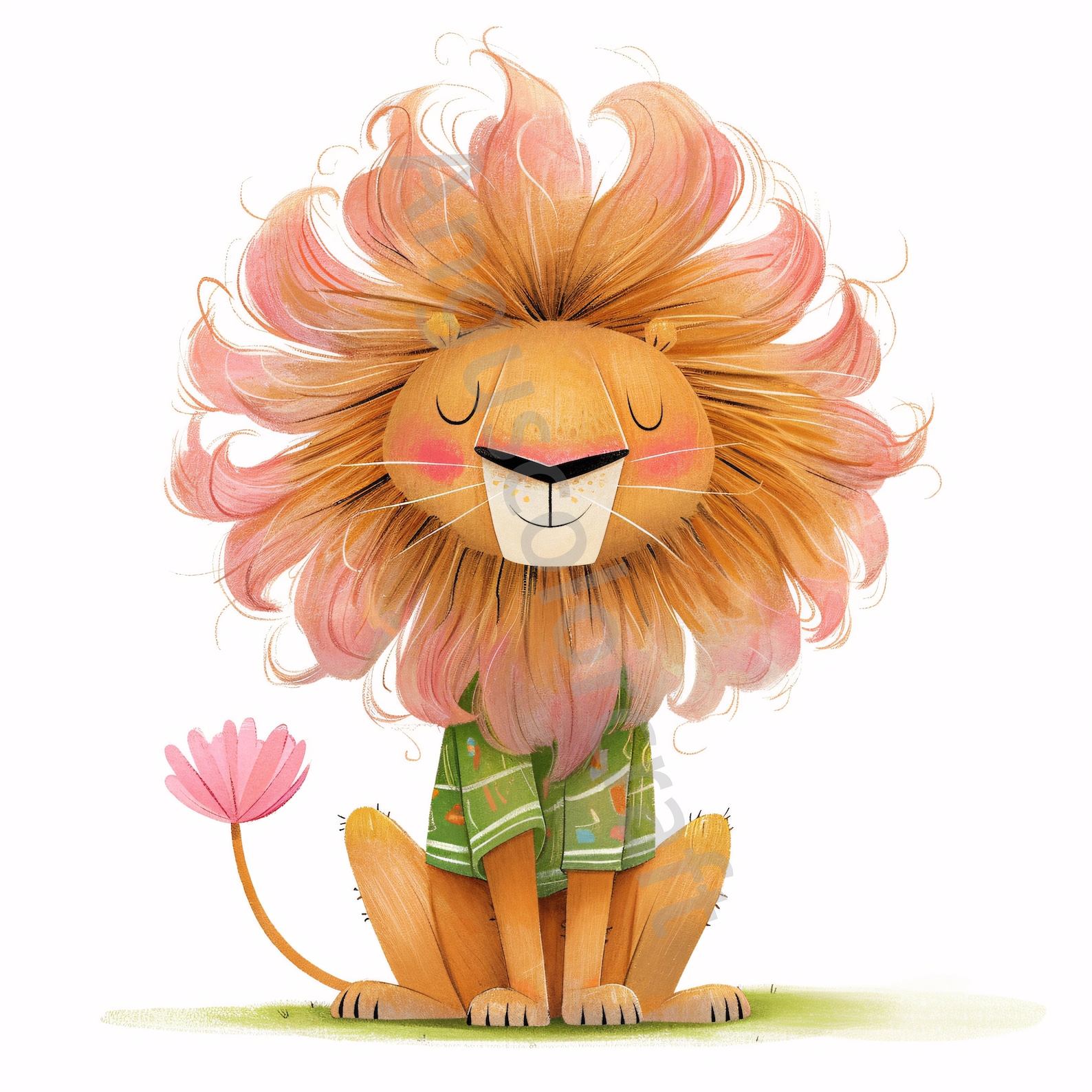 13 Quirky Lion Clipart, Commercial Use, Whimsical Ephemera, Watercolor ...