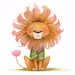 13 Quirky Lion Clipart, Commercial Use, Whimsical Ephemera, Watercolor ...