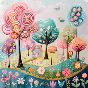 Whimsical Trees Clip Art Bundle 13 High Res Watercolor Jpgs for Junk ...