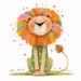 13 Quirky Lion Clipart, Commercial Use, Whimsical Ephemera, Watercolor ...