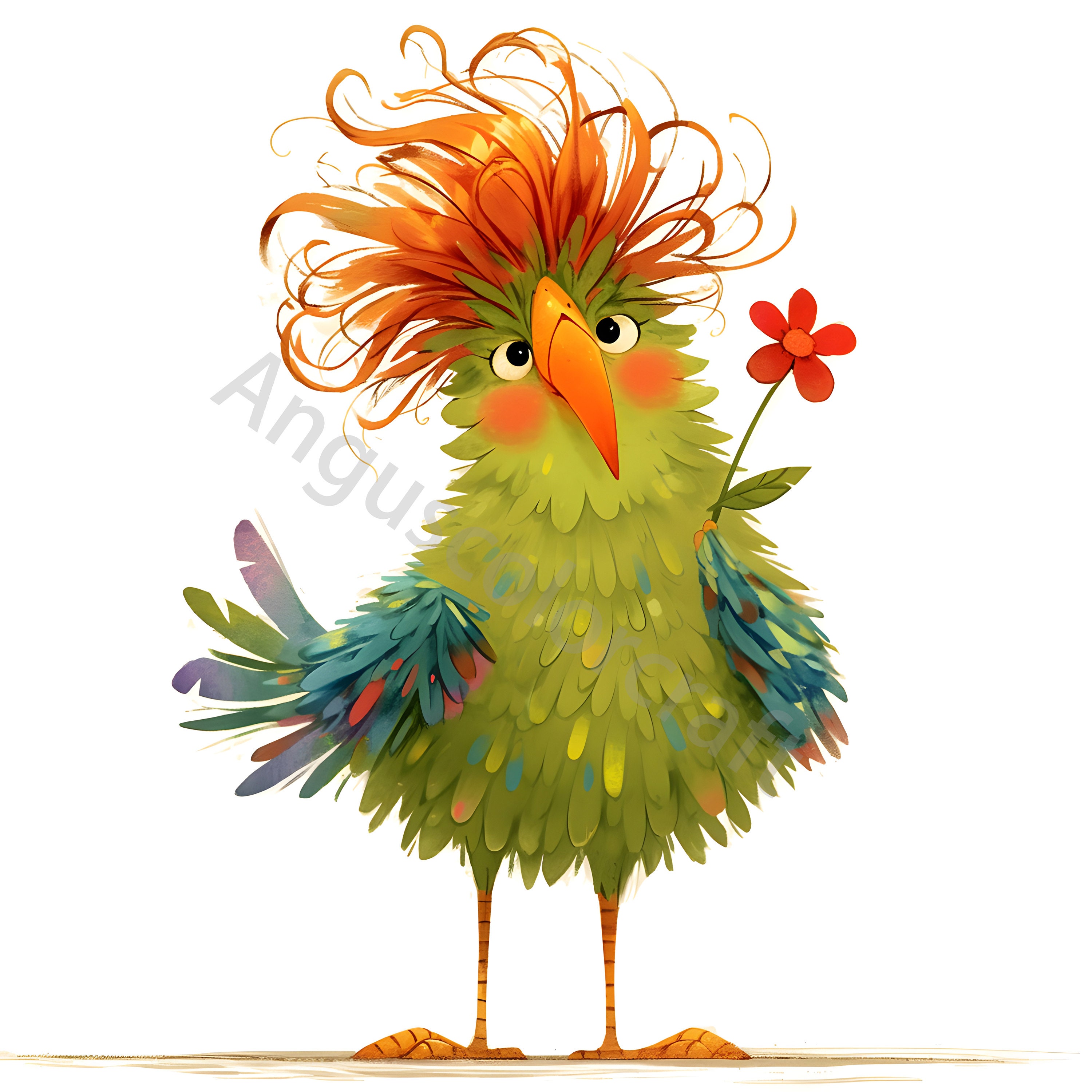 15 Cute Whimsical Bird Clipart, Funny Bird Clipart, High Quality Jpgs ...