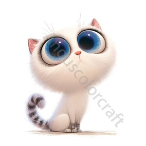 15 Cute Whimsical Cat Clip Art, Cute Kitten Clipart, High Quality Jpgs ...