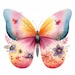 10 JPG Flower Butterfly Clip Art, Vintage Watercolor, Junk Journal ...