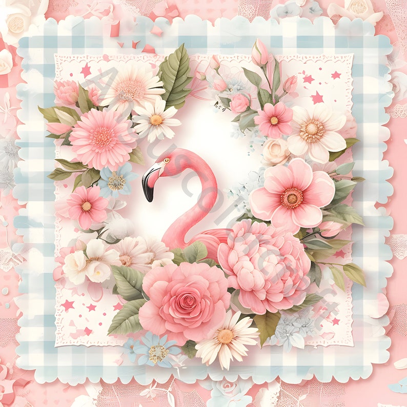 10 Flamingo Clipart Cute Flamingo JPG Bird Clipart Cute Animal Cartoon ...