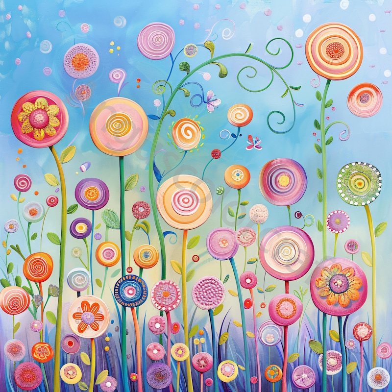 Whimsical Flower Art - Etsy