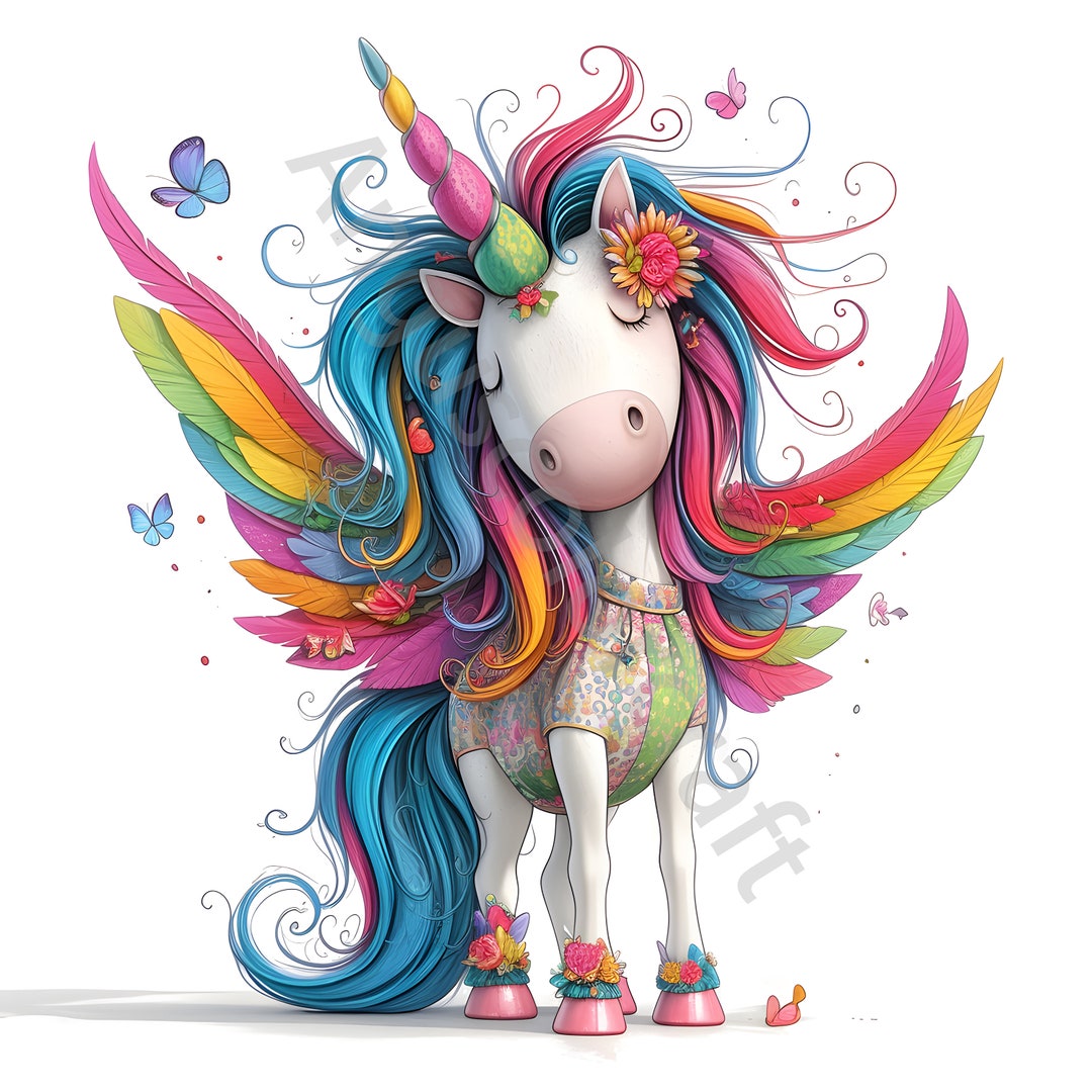 13 Quirky Unicorn Clipart, Commercial Use, Whimsical Ephemera ...