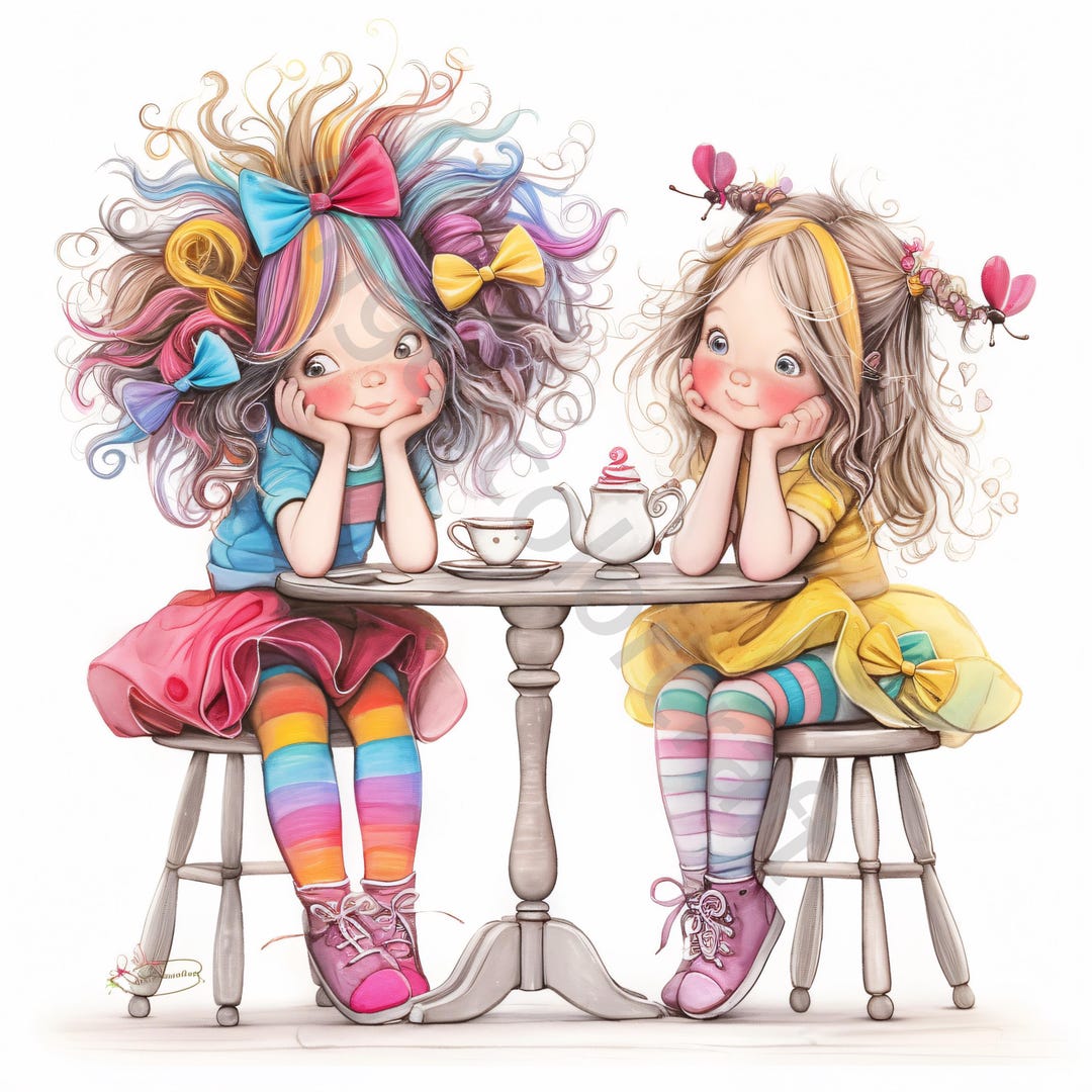 Whimsical Tea Party Clip Art Bundle 13 Watercolor Clipart JPG Junk ...