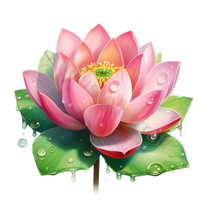 12 Watercolor Lotus Clipart, Water Lilies, Lotus Flower Art, Lotus ...