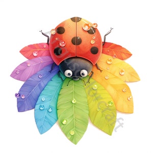 Cute Ladybugs Clipart, 12 JPG Commercial Use, Whimsical Ephemera ...
