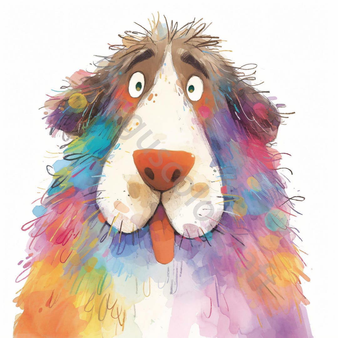 10 JPG Quirky Scribbled Dog Clip Art, Watercolor Kitten, Junk Journaling, Scrapbook, Card Making ...