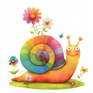 Snail Clipart, Garden Snails Images, 10 Watercolor Clip Art, Printable ...
