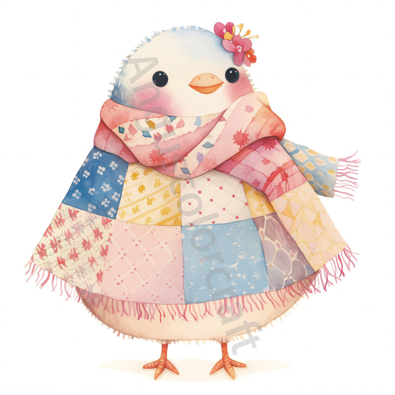 15 Cute Whimsical Bird Clipart, Colorful Bird Clipart, High Res Jpgs ...