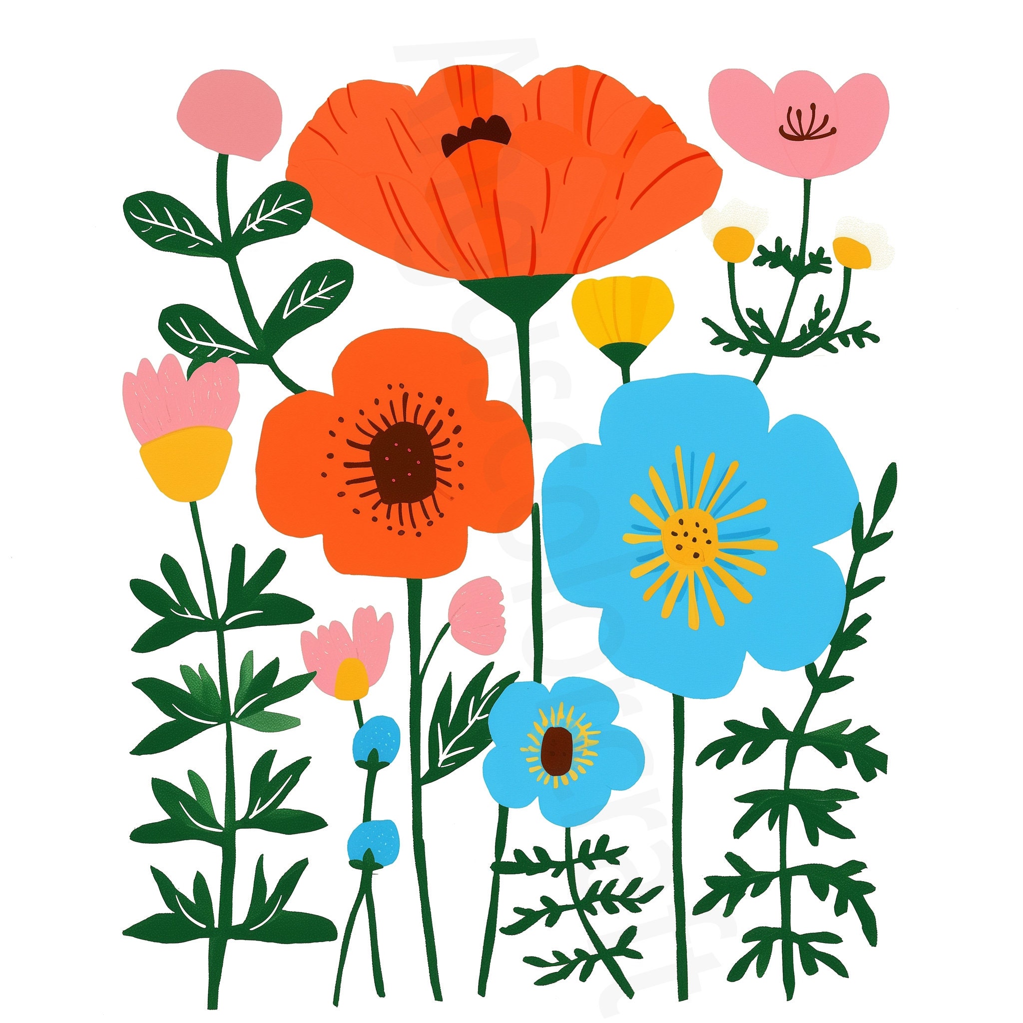 Spring Flowers Clipart, 18 High Quality Jpgs, Wildflower Clipart ...