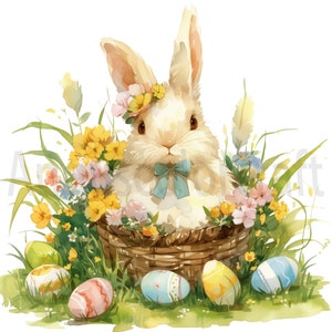 Cute Bunny, Rabbit Clipart, Easter Egg-20 High Quality Jpgs ...