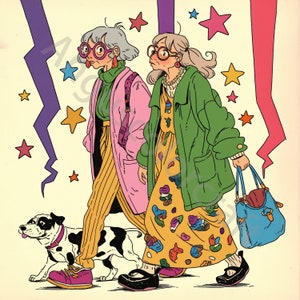 10 Jpgs Quirky Old Friend Clipart, Commercial Use, Whimsical Ephemera ...