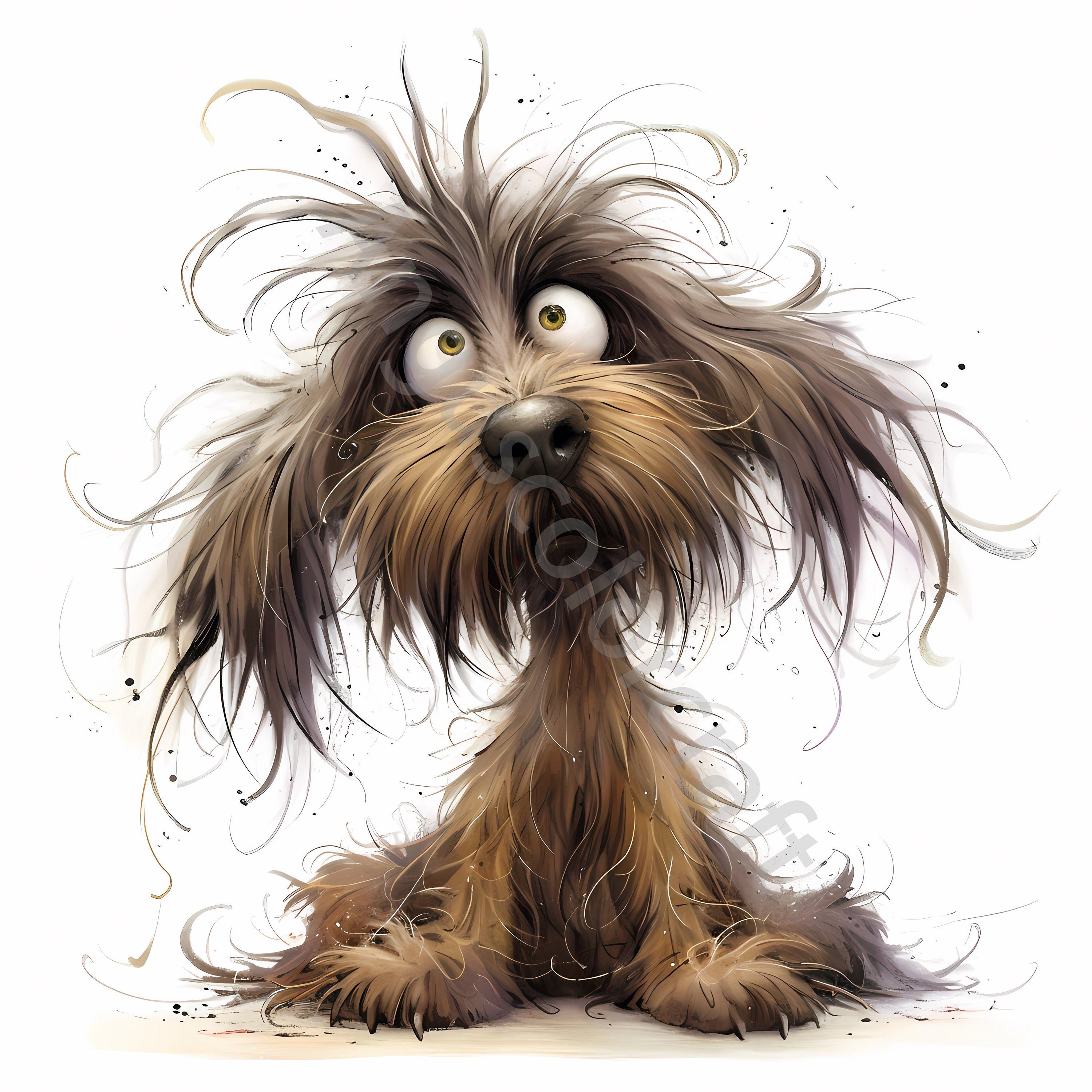 13 Messy Hair Dog Clip Art Watercolor Clipart Jpgs for Junk Journaling ...