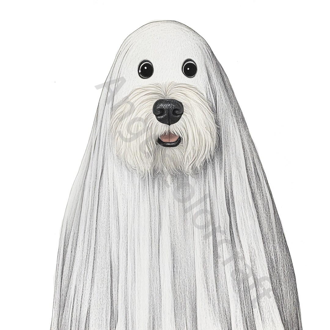 10 Jpgs Quirky Ghost Dog Clip Art Bundle, Halloween Clipart, Watercolor ...