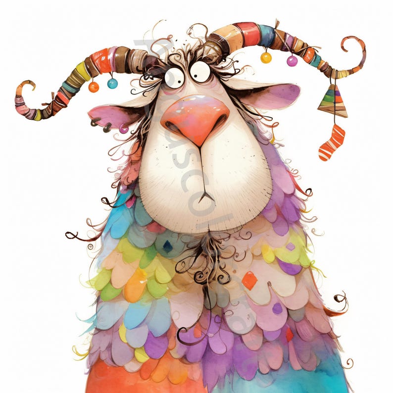 12 Cute and Funny Goat Clipart, Quirky Goat, Animal Clipart, High ...