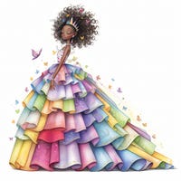 American African Princess Clipart Black Princess PNG Bundle Cute ...