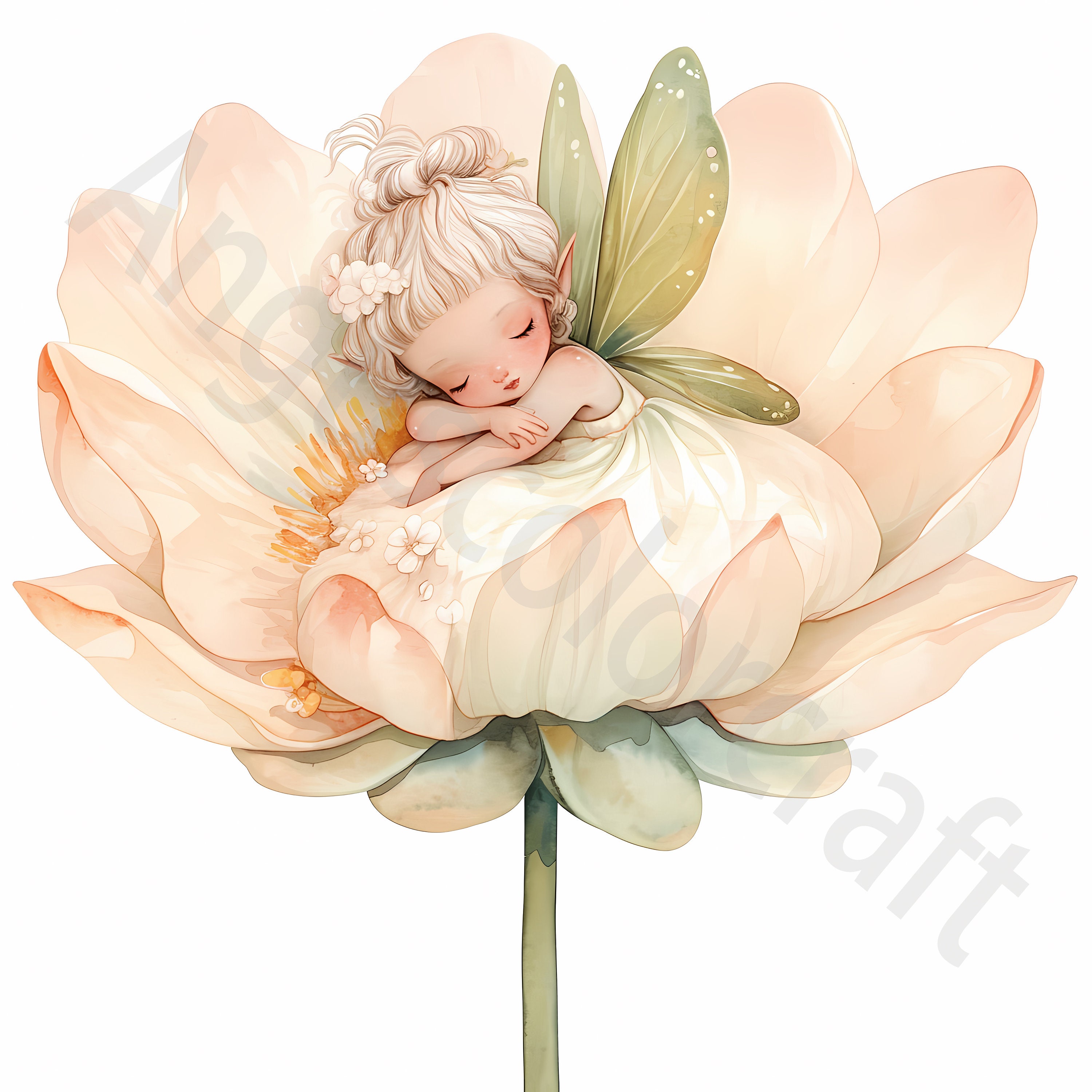 13 Cute Fairy Clipart, Flower Fairies Clipart, Printable Watercolor ...