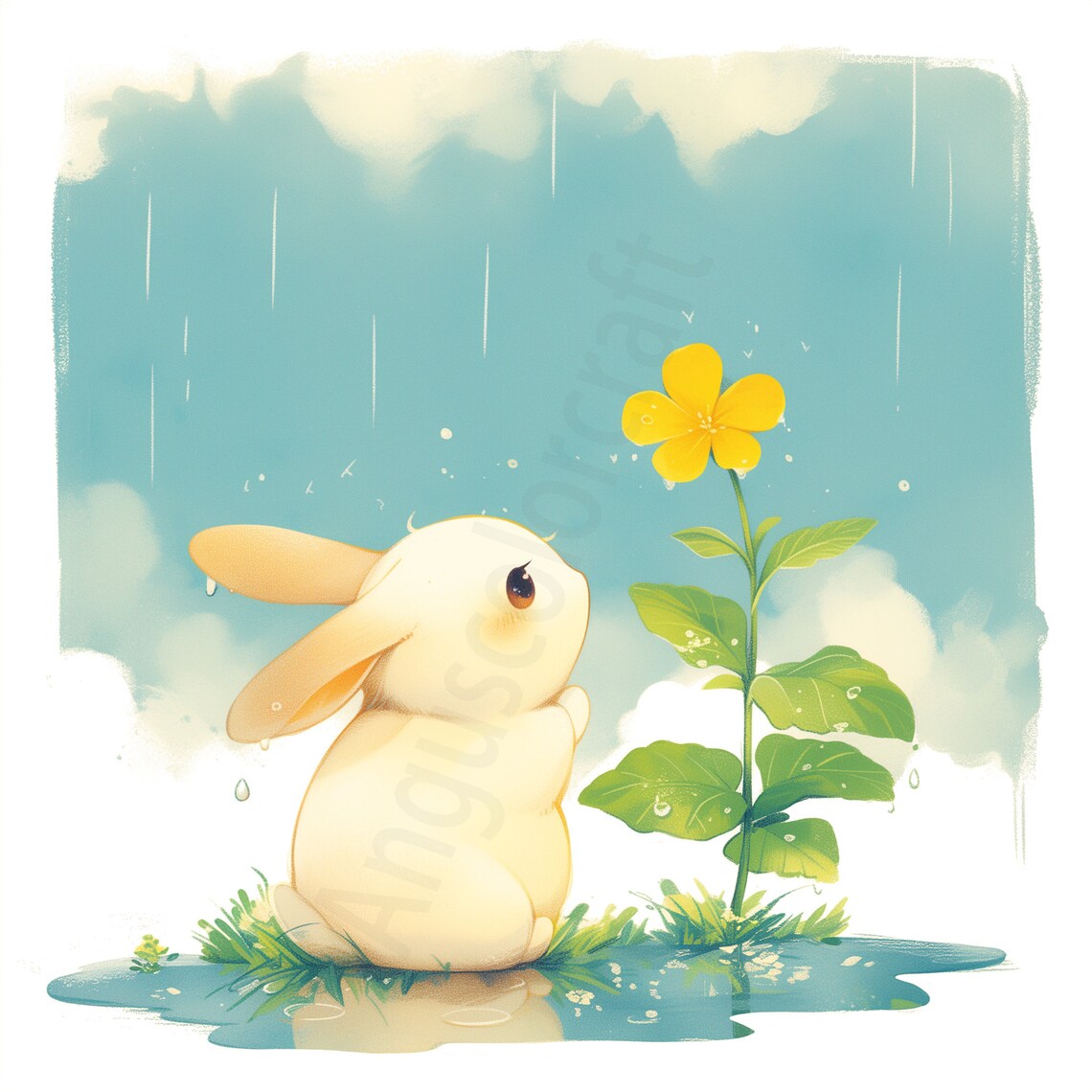 Bunny and Flower Clipart - 19 High Quality Jpgs - Digital Download ...