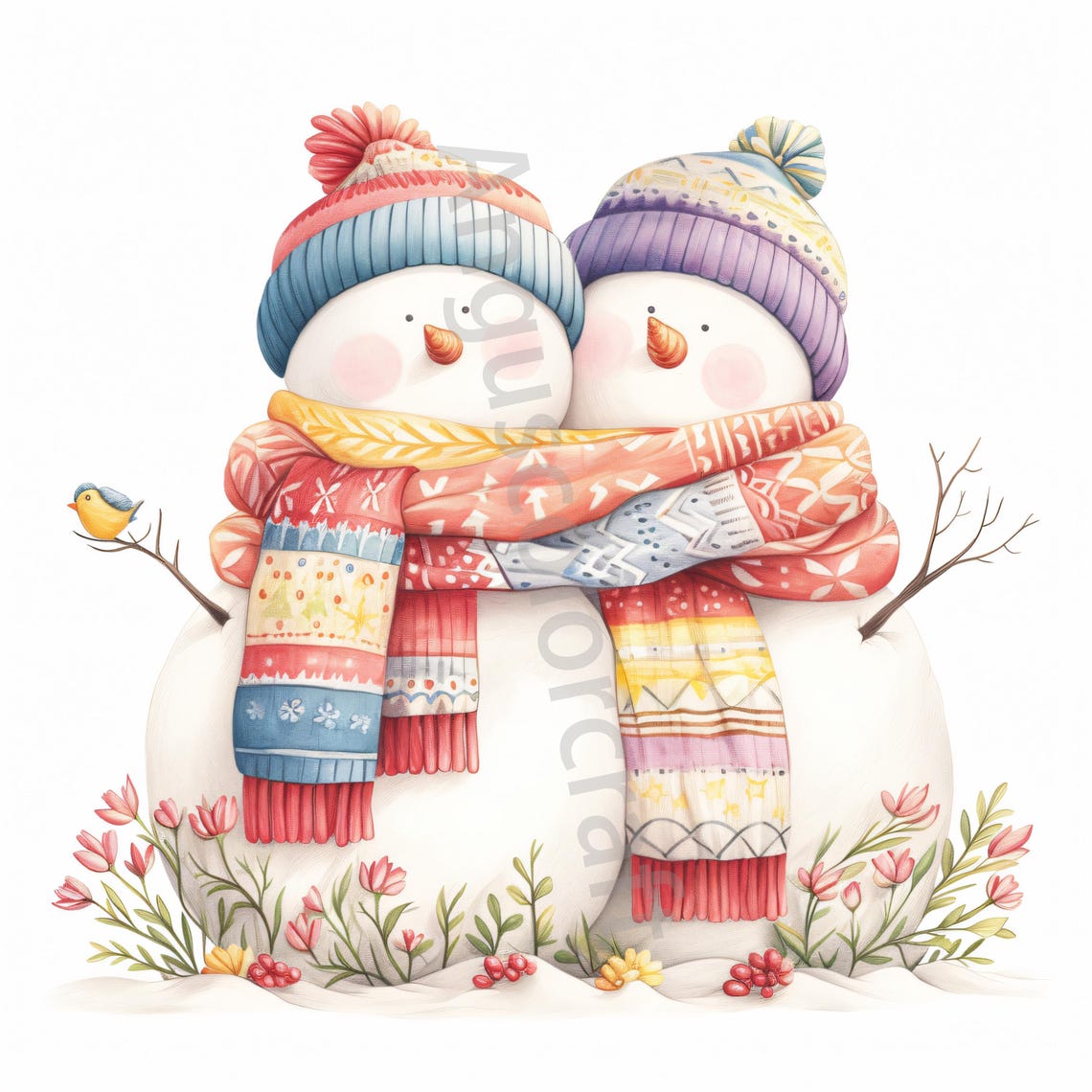 Christmas Snowman Clipart Bundle, 10 Snowman JPG Collection, Snowman ...