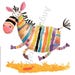 10 Quirky Funny Zebra Clip Art, Watercolor Clipart JPG, Junk Journaling ...