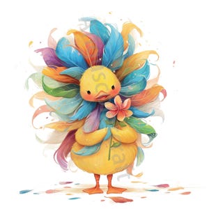 12 Quirky Duck Clip Art, Frazzled Duck, Watercolor Jpgs, Junk ...