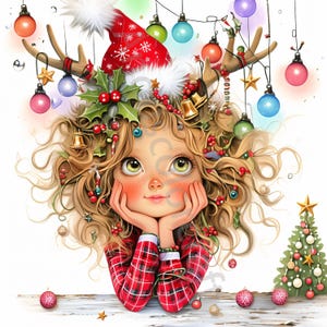 Christmas Girl Clip Art 12 High Res Watercolor Jpgs, Junk Journaling ...