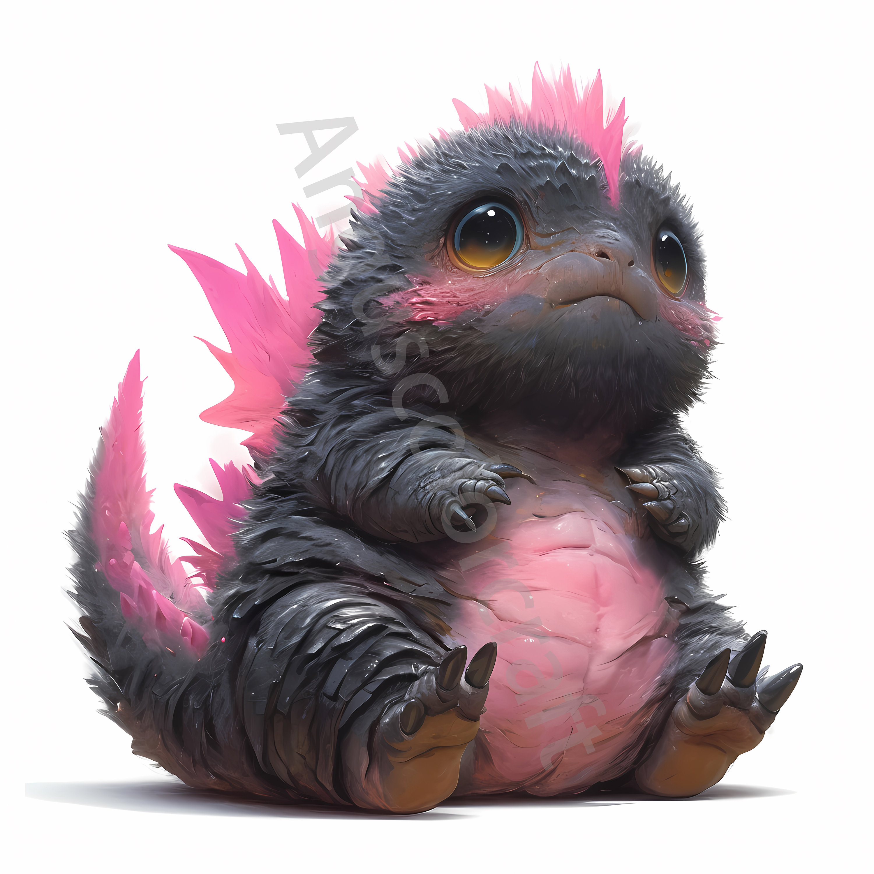 Pintura Godzilla 2000 Water Drops On Burning Rocks", Original Release