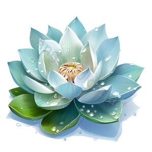 12 Watercolor Lotus Clipart, Water Lilies, Lotus Flower Art, Lotus ...