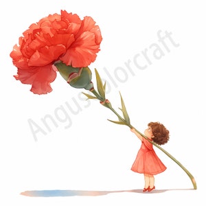 Mother’s Day Clipart- 18 High Quality Jpgs, A Carnation Flower to Mom ...