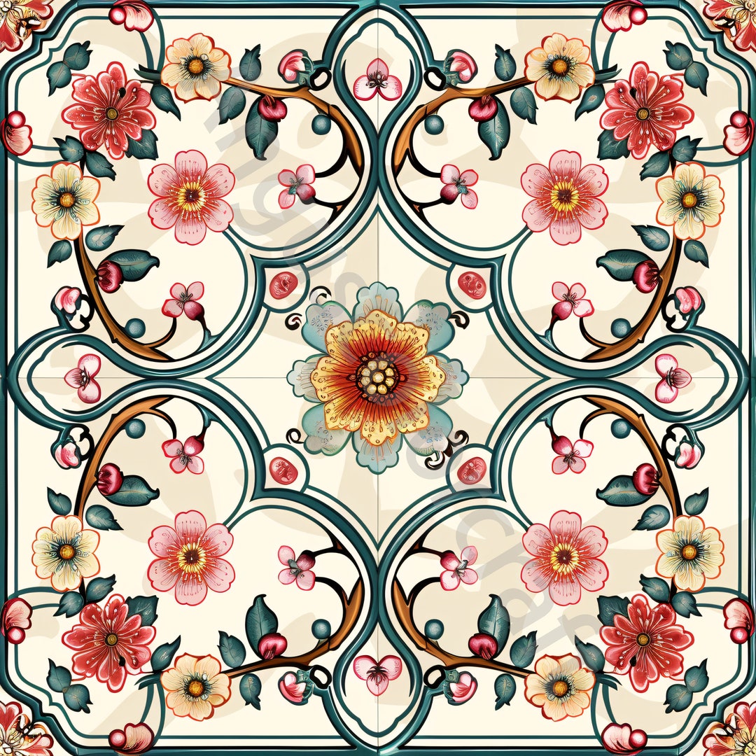 Flower Patterns Clip Art Bundle, Watercolor Flower Background, 10 High ...