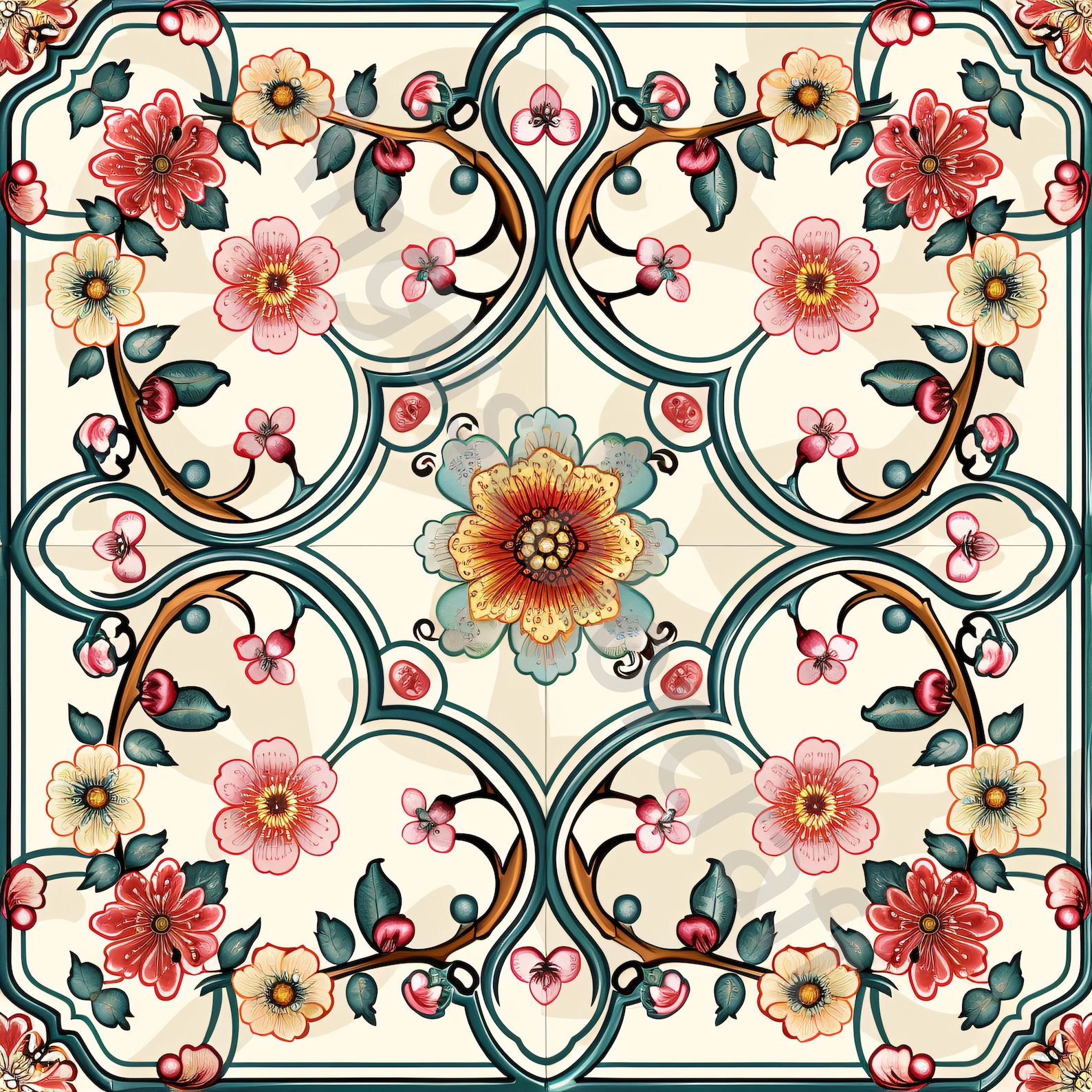 Flower Patterns Clip Art Bundle, Watercolor Flower Background, 10 High ...