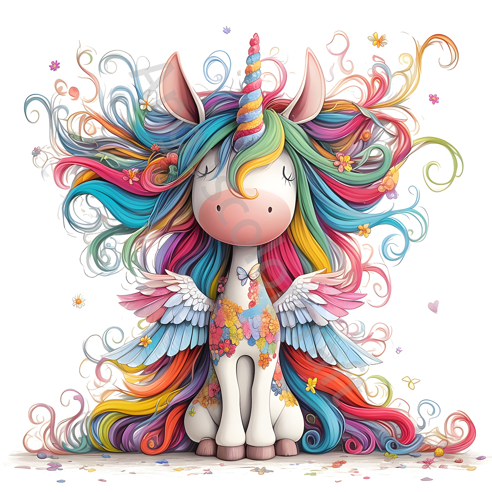 13 Quirky Unicorn Clipart, Commercial Use, Whimsical Ephemera ...