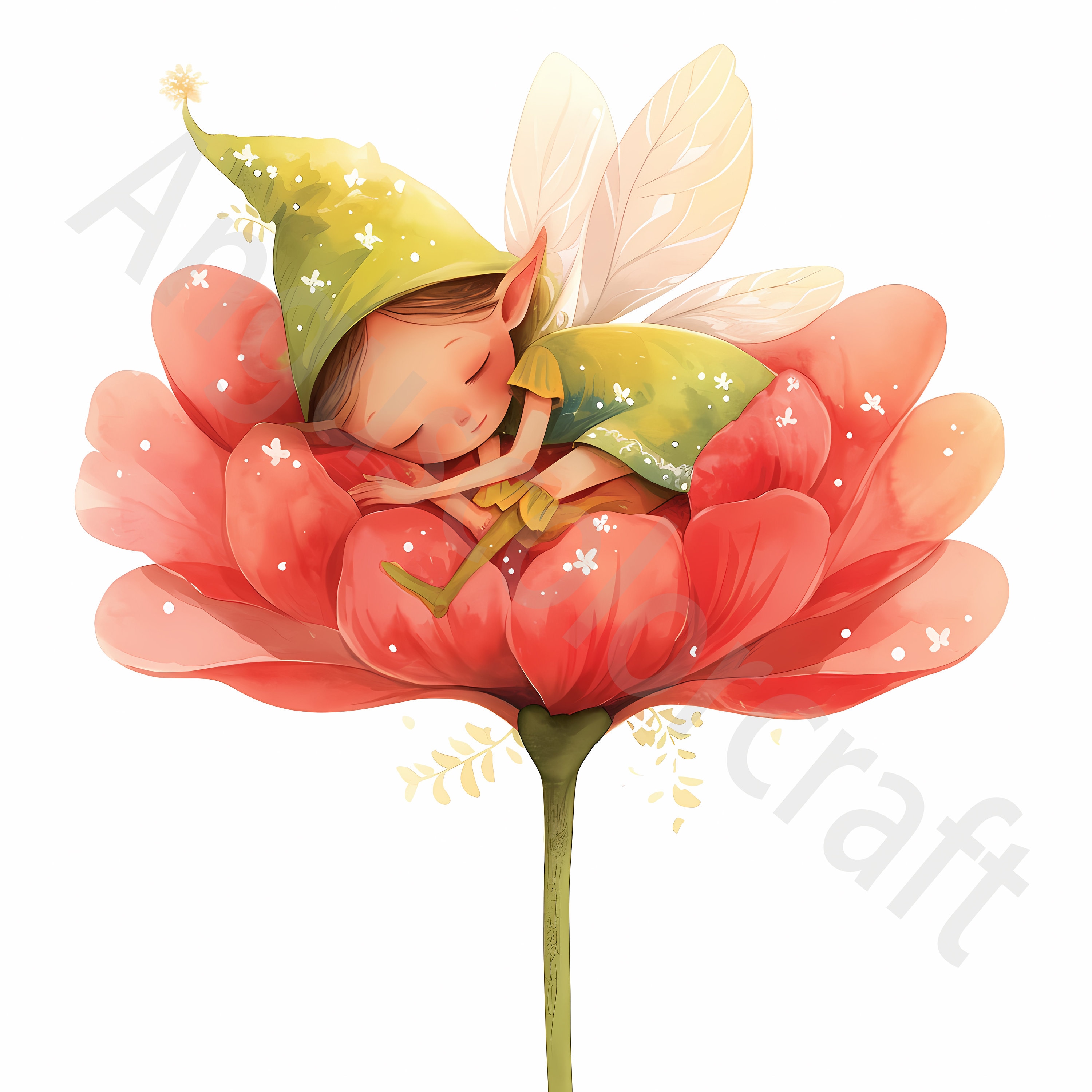 13 Cute Fairy Clipart, Flower Fairies Clipart, Printable Watercolor ...