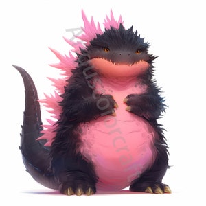 15 Pink Godzilla Clip Art Bundle, Godzilla Clipart JPG, Watercolor ...
