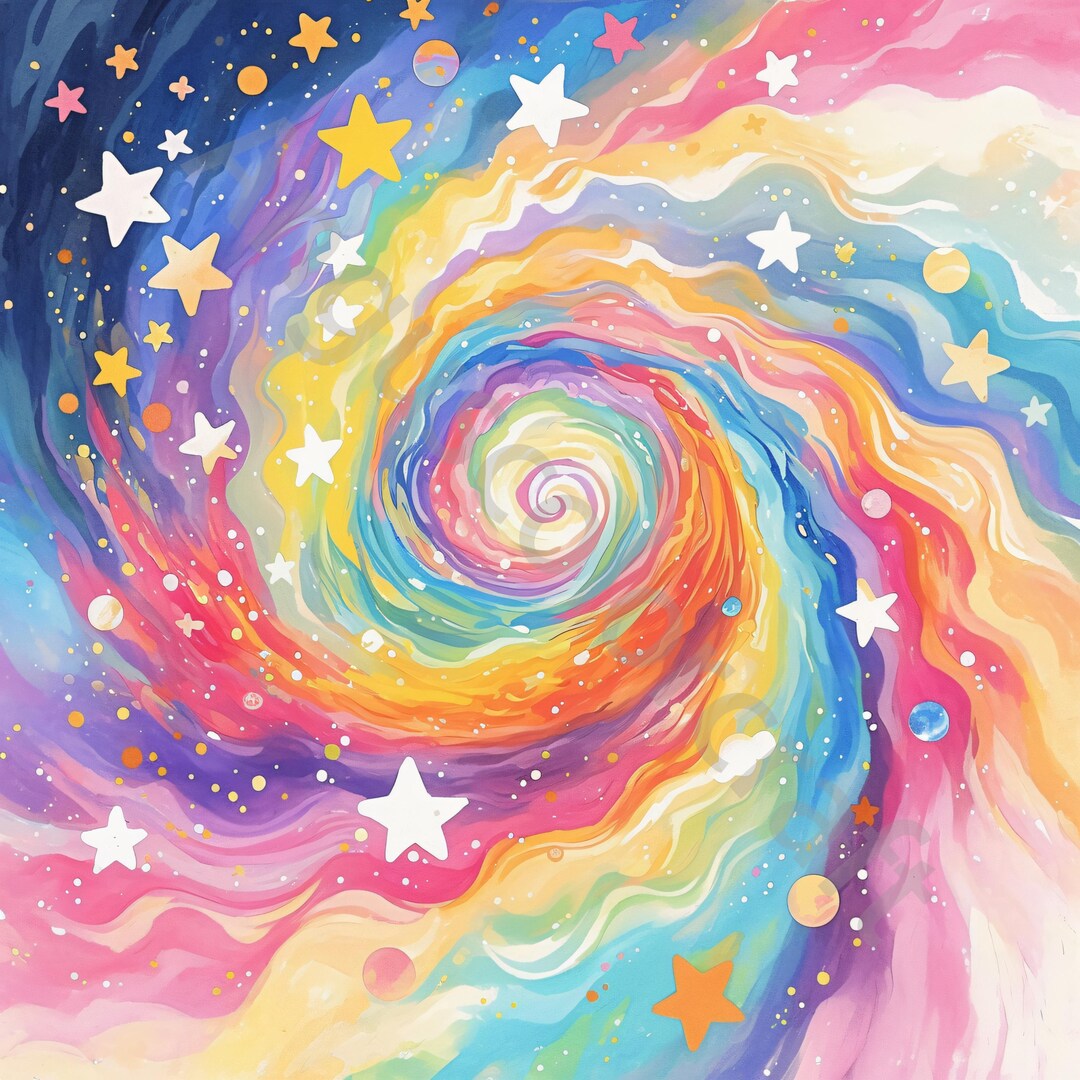 10 JPG Magical Starry Sky Clip Art, Watercolor Clip Art, Junk ...