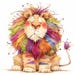 12 Quirky Lion Clip Art, Watercolor Clipart JPG, Junk Journaling ...