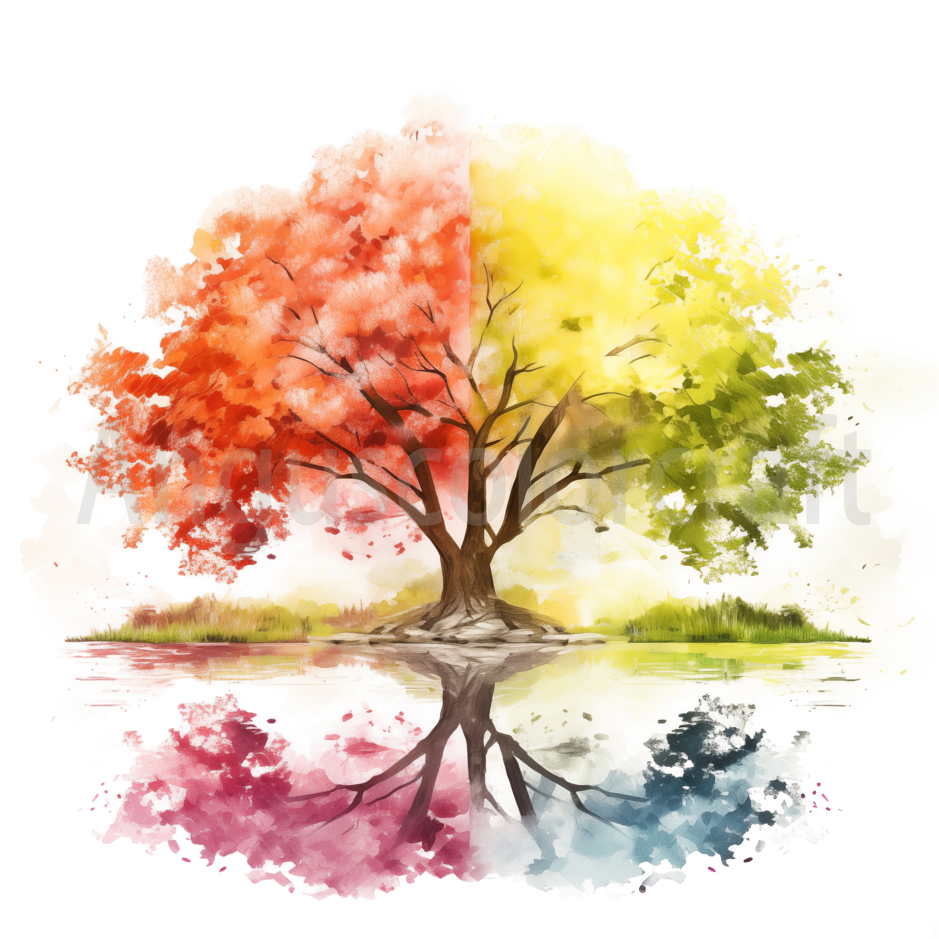 18 Quirky Trees Clipart, Commercial Use, Whimsical Ephemera, Watercolor ...