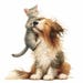 Quirky Dog and Cat Clip Art 10 High Res Watercolor Jpgs, Junk ...