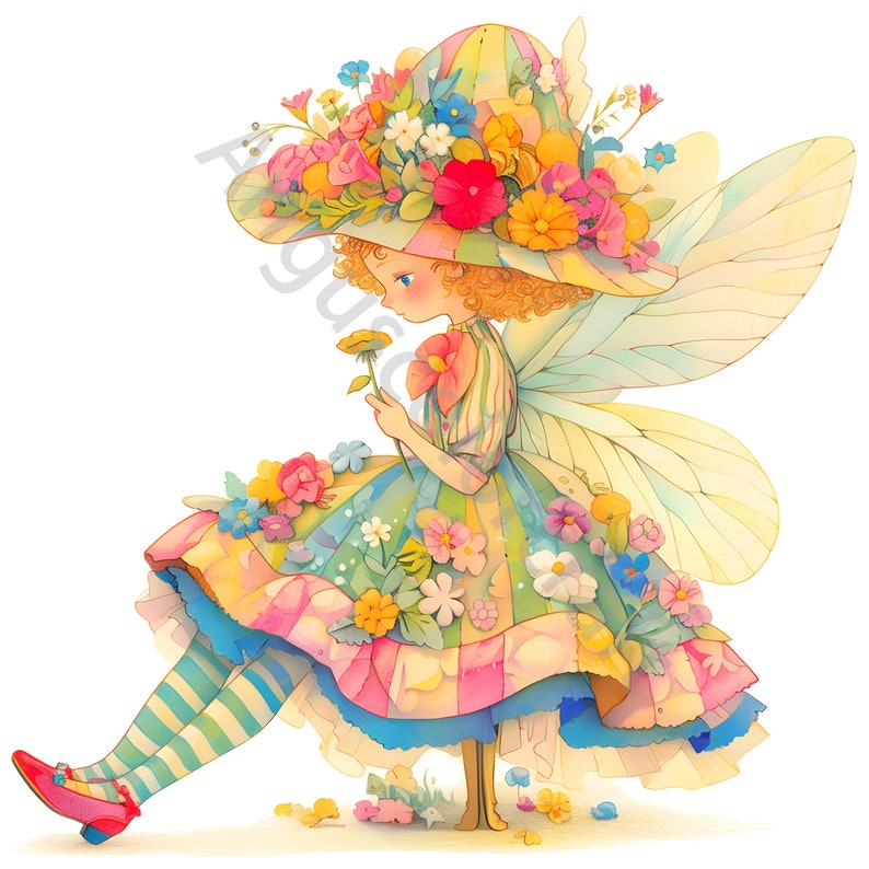 13 Vintage Whimsical Fairy Clip Art, Cute Fairy Clipart, High ...