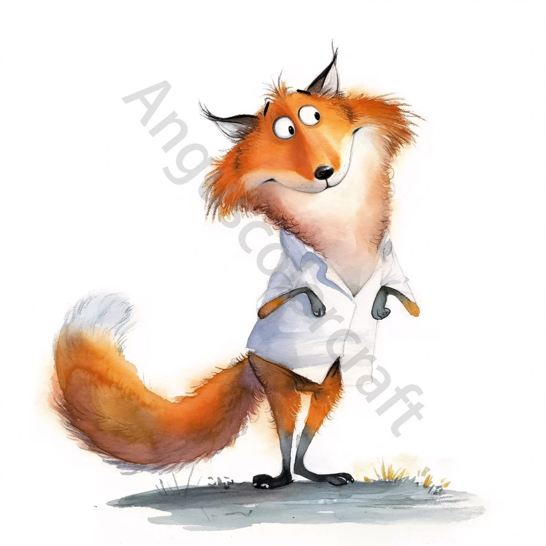 13 Jpgs Funny Fox Clipart, Commercial Use, Whimsical Ephemera ...