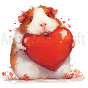 Valentine's Day Guinea Pig, 16 Clipart Bundle, Junk Journal, Digital ...