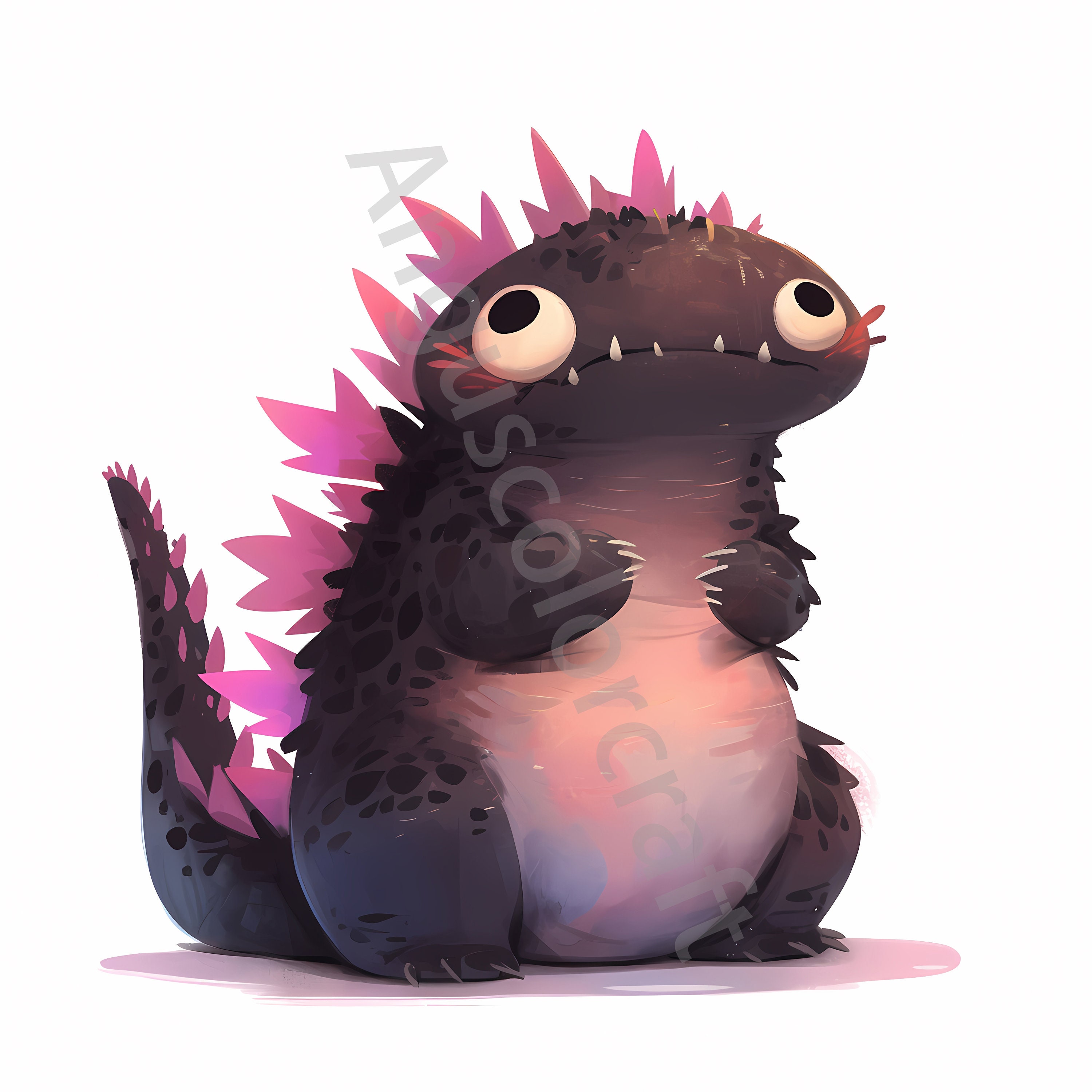 15 Pink Godzilla Clip Art Bundle, Godzilla Clipart JPG, Watercolor ...